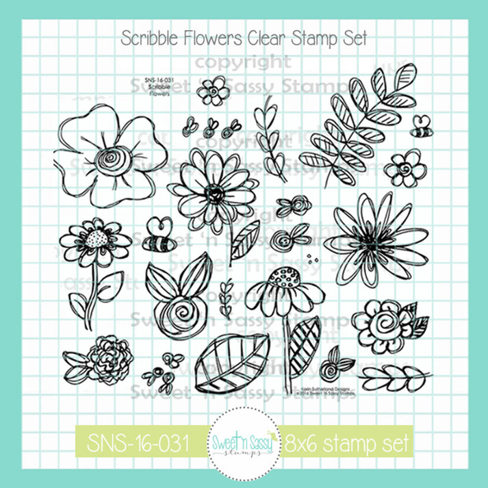 Scribble Flowers Clear Stamp Set – Creative Worship Stamps