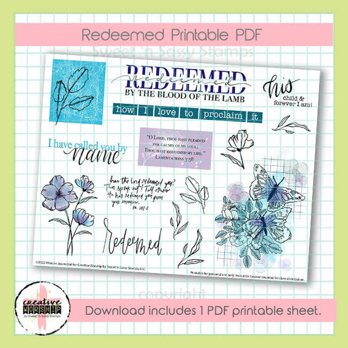 Redeemed Printable PDF – Creative Worship Stamps